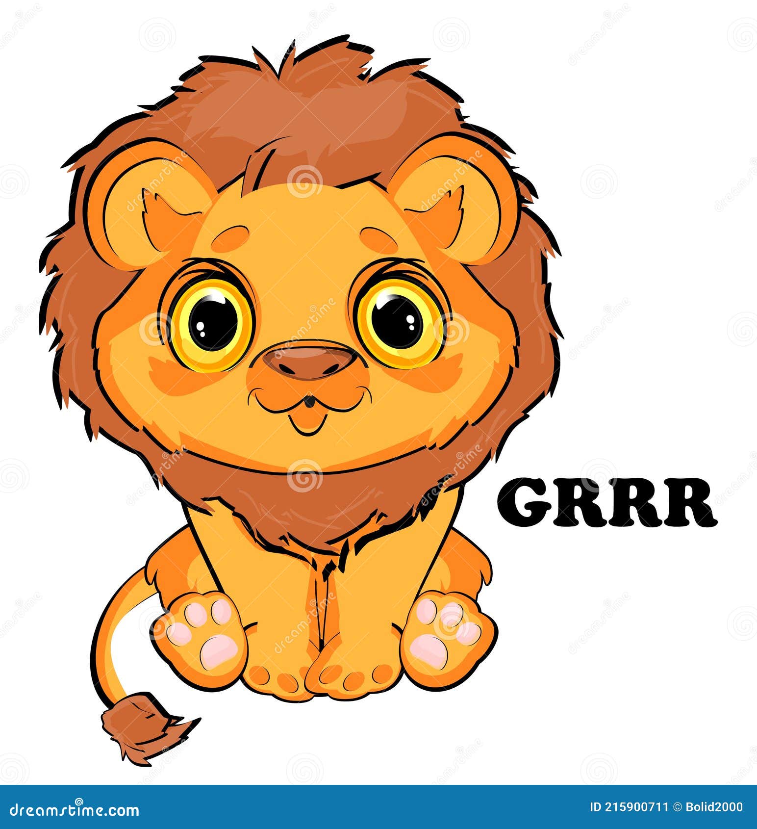 So cute lion stock illustration. Illustration of tabby - 215900711