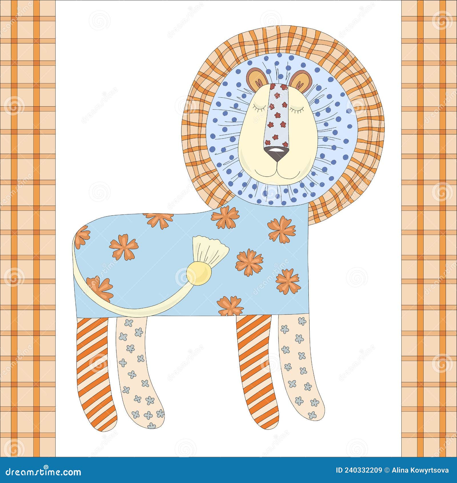 Cute Lion in Patchwork Technique from Different Types of Fabrics. Cute ...