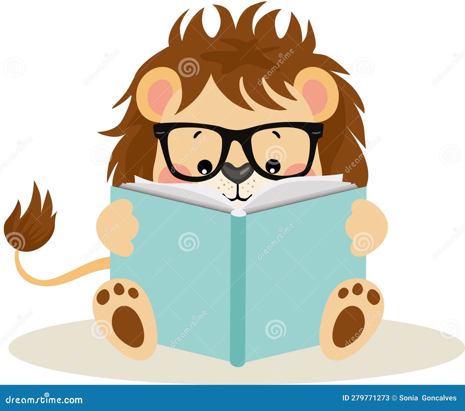 Lion Reading A Book