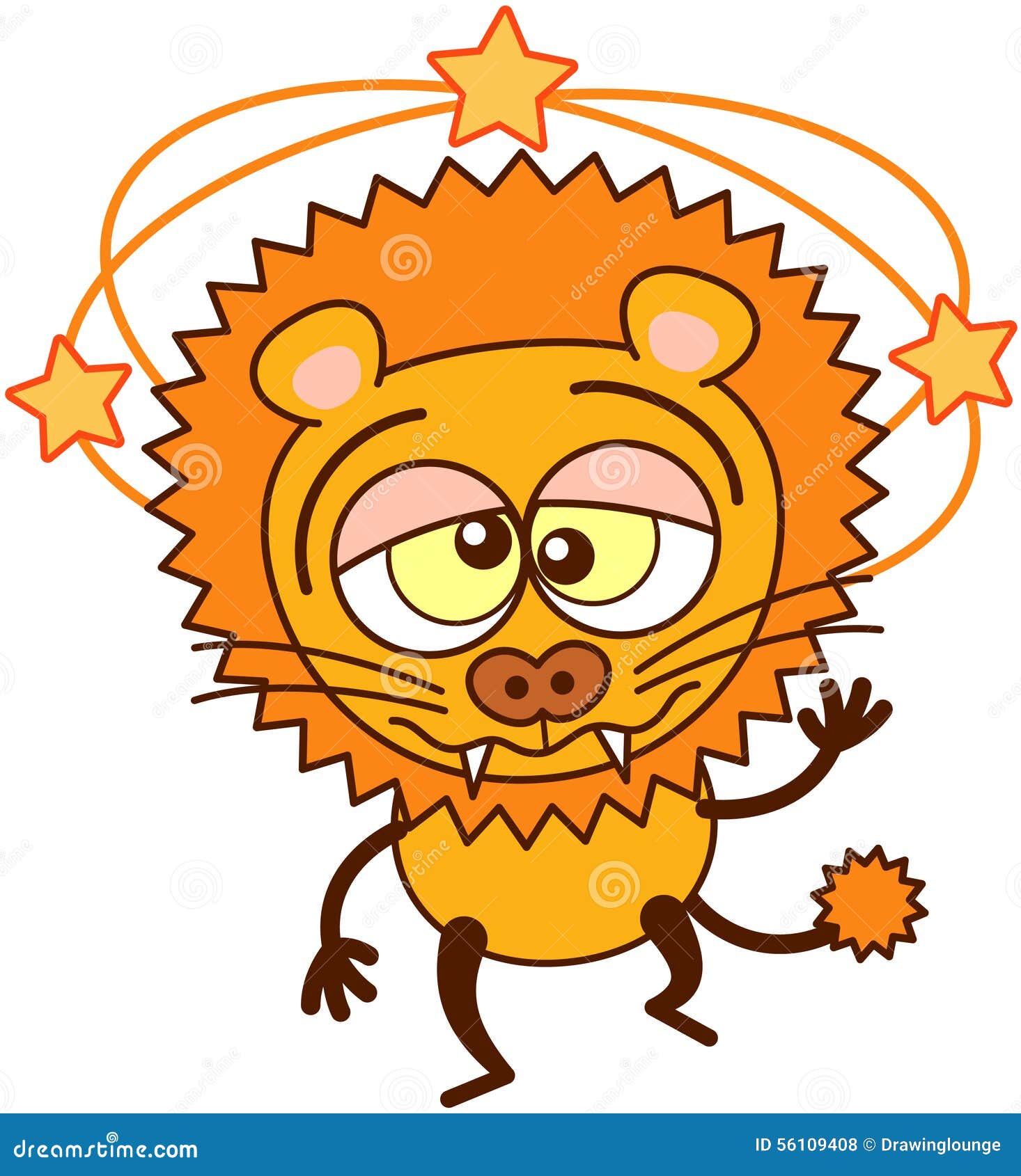 Cute Lion Walking Unsteadily and Feeling Dizzy Stock Vector ...