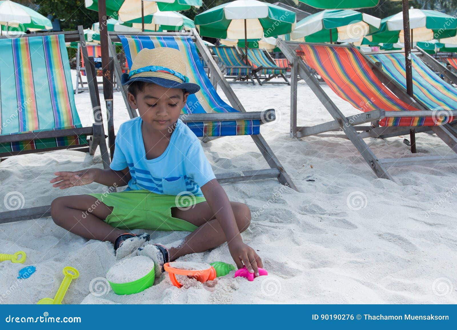 Cute Little Asian Boy Play Sand Stock Photo - Image of boys, happy ...