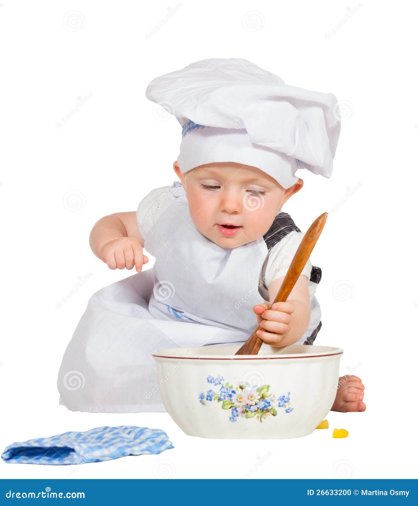 Cute Little Baby Baking Biscuits Stock Photo - Image of barefoot ...