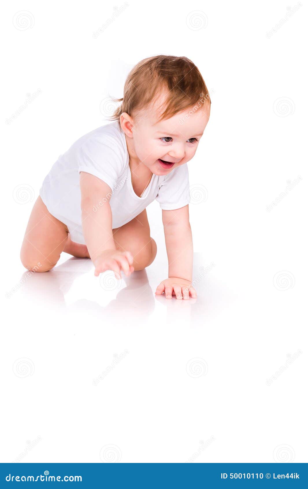 Cute little baby crawling stock photo. Image of funny - 50010110