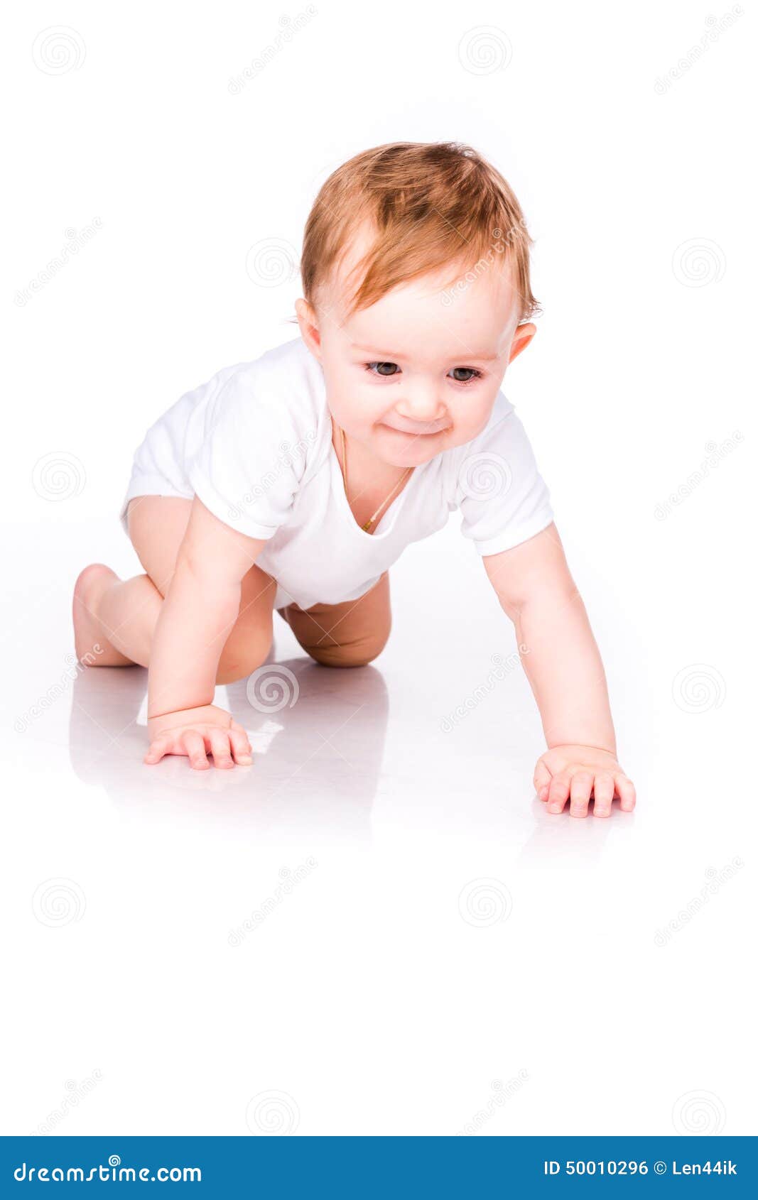 Cute little baby crawling stock photo. Image of floor - 50010296