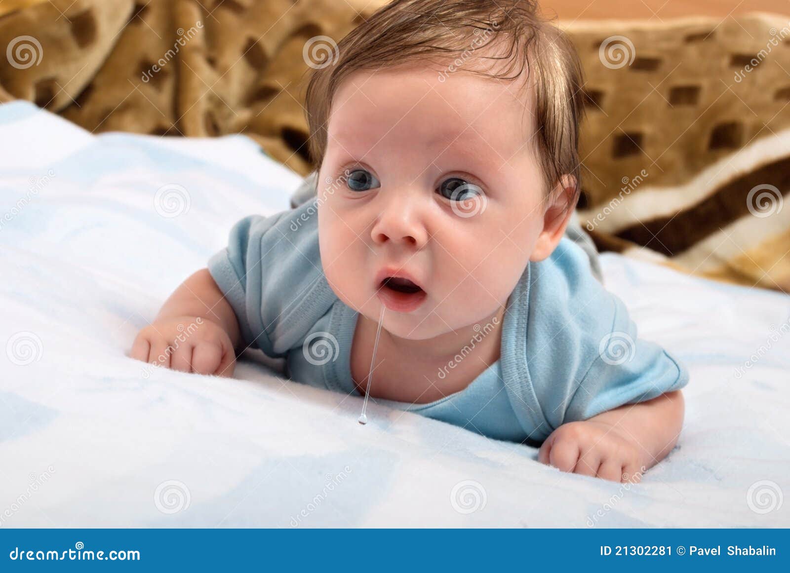 Cute little baby drool stock image. Image of family, generation - 21302281