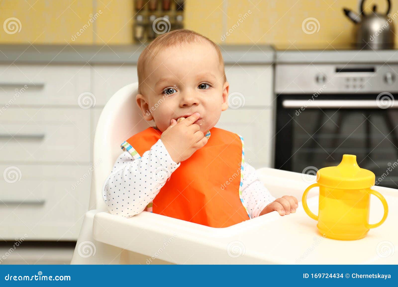 Cute Little Baby Eating Cookie Stock Photo - Image of food, natural ...