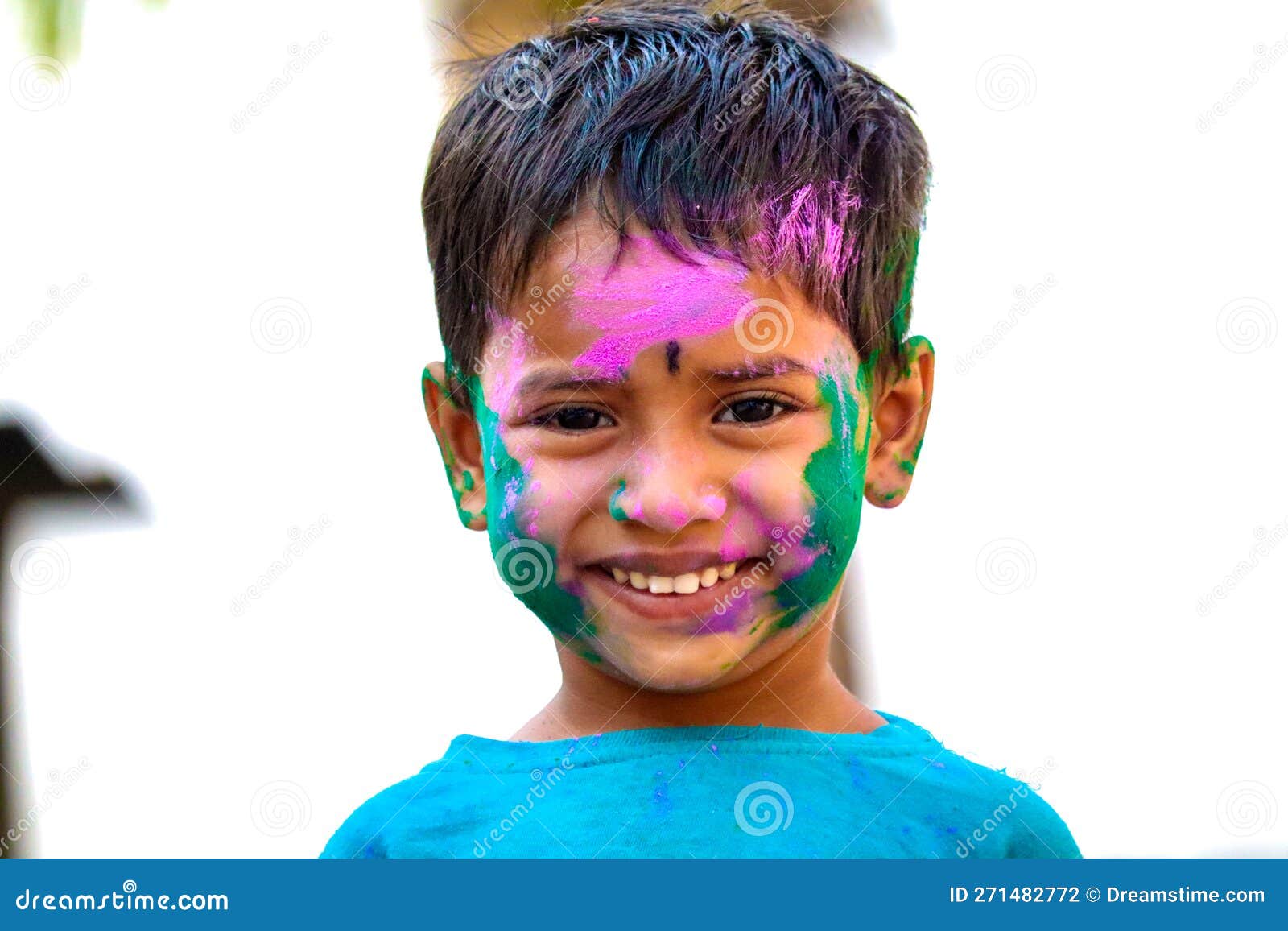 Cute Little Baby Having Colours on Her Face Editorial Photography ...