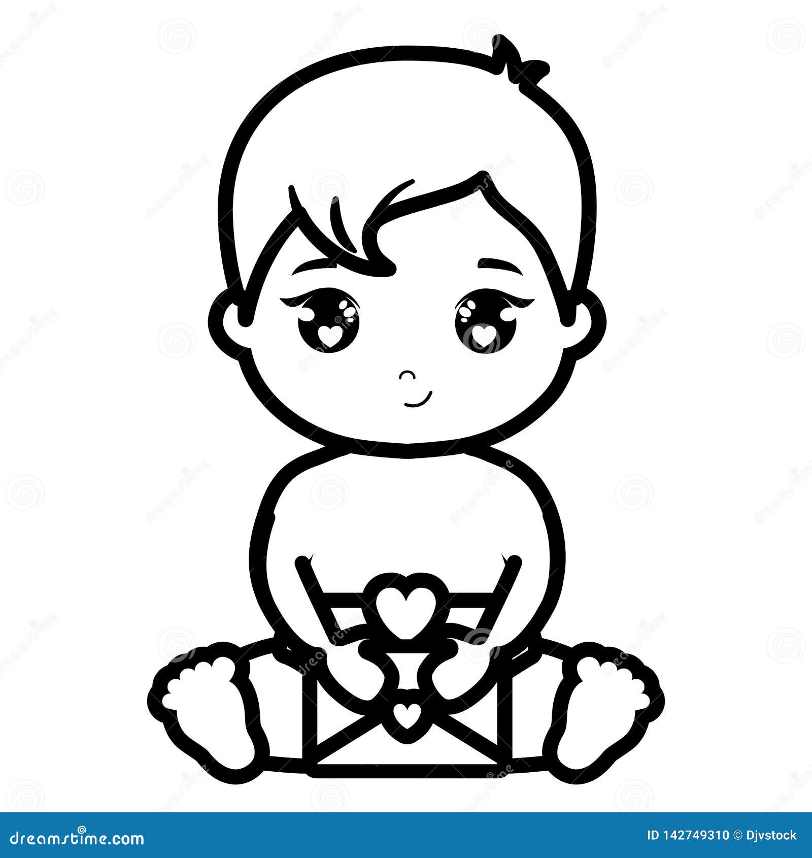 Cute and little baby love stock vector. Illustration of innocent ...