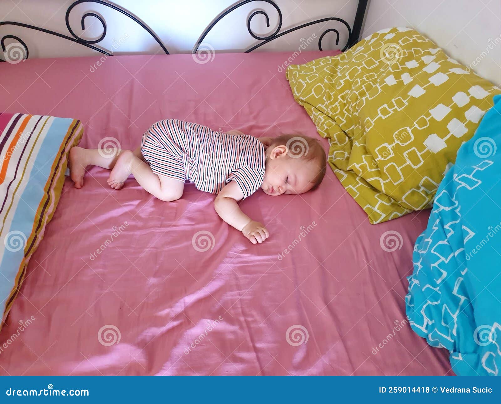 Cute little baby sleeping stock photo. Image of eyes - 259014418