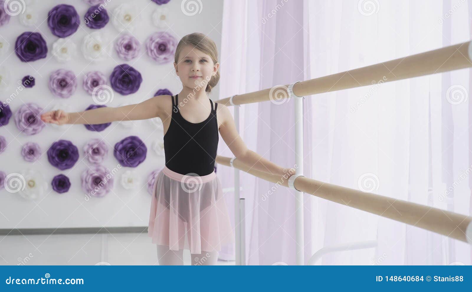 Cute Little Ballet Dancer at Training Class. Stock Footage - Video of ...
