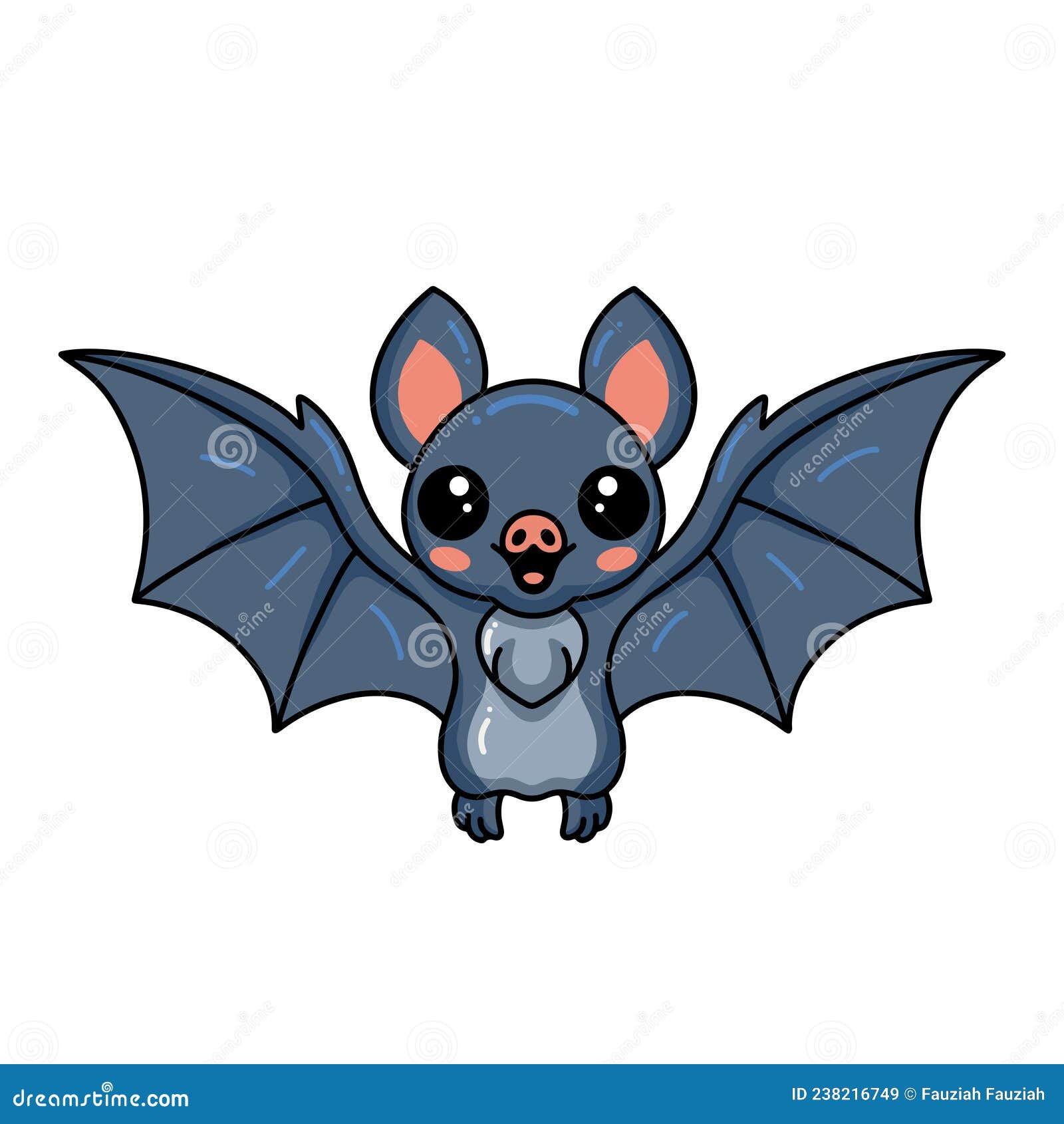 Cute Little Bat Cartoon Flying Stock Vector - Illustration of halloween ...