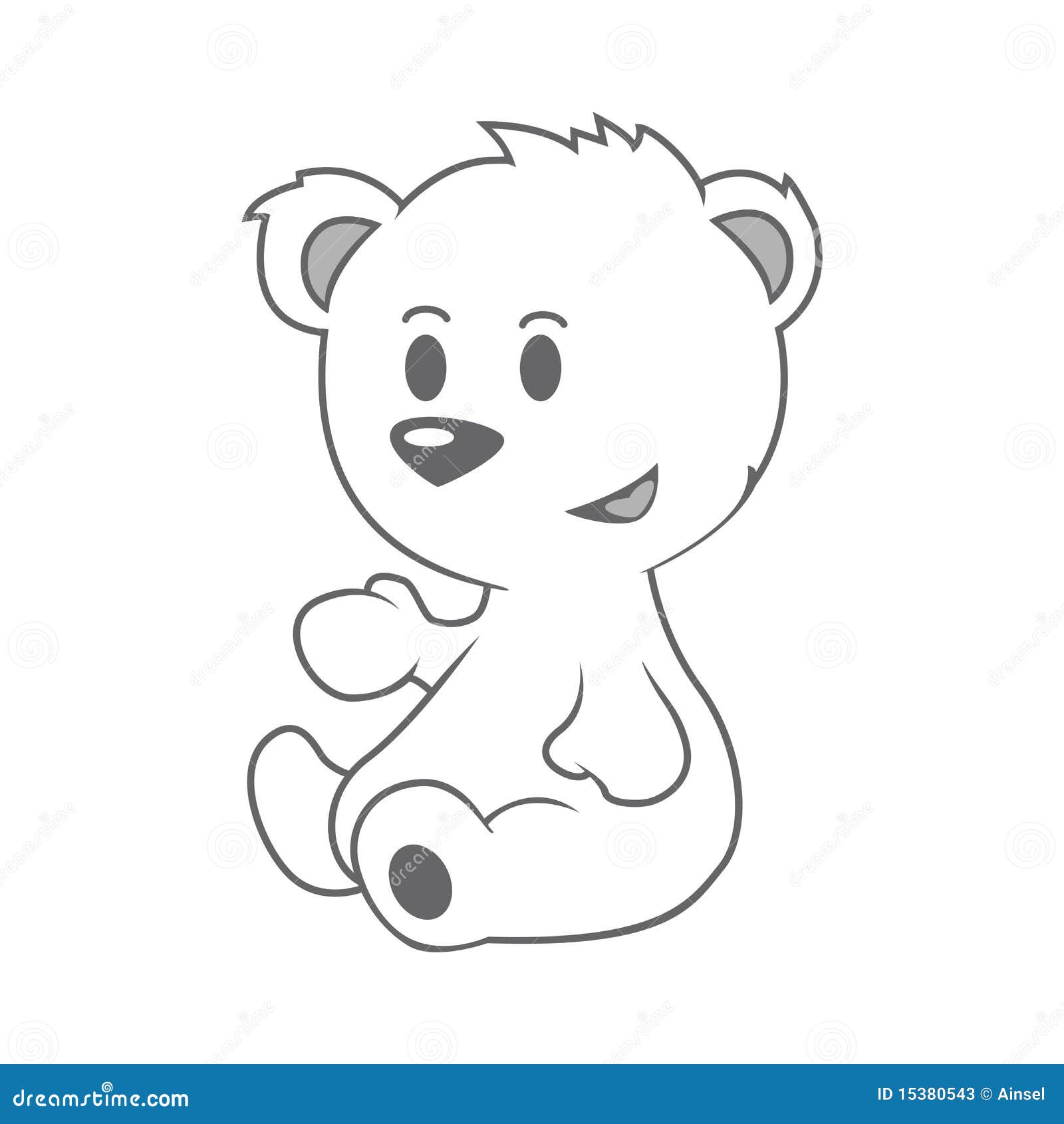 Cute little bear stock vector. Illustration of happy - 15380543