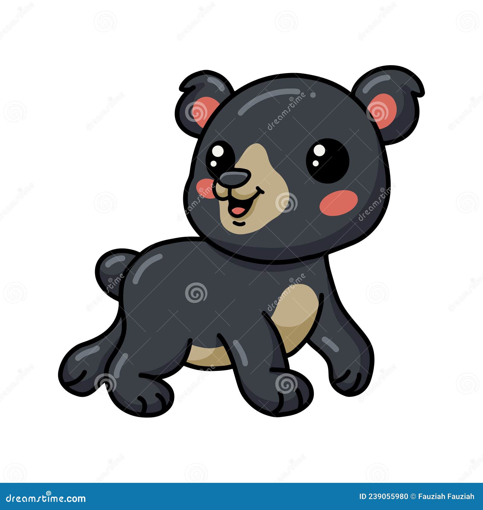 Cute Little Bear Cartoon Posing Stock Vector - Illustration of chibi ...
