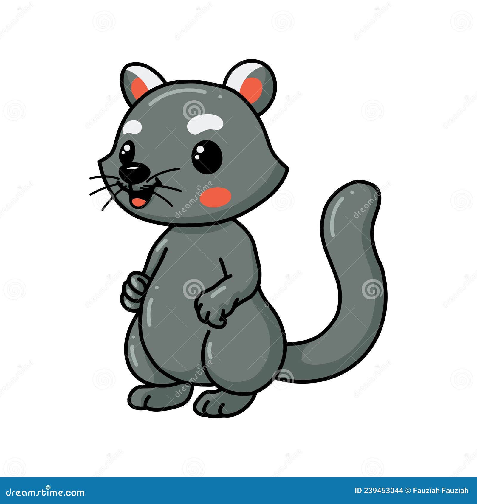 Cute Little Bearcat Cartoon Standing Stock Vector - Illustration of ...