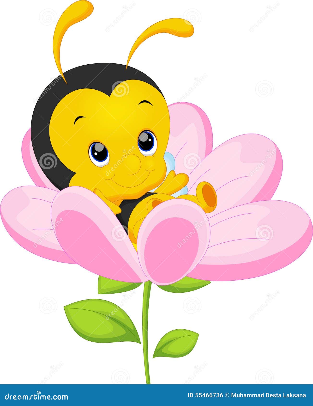 Cute little bee cartoon stock illustration. Illustration of design ...