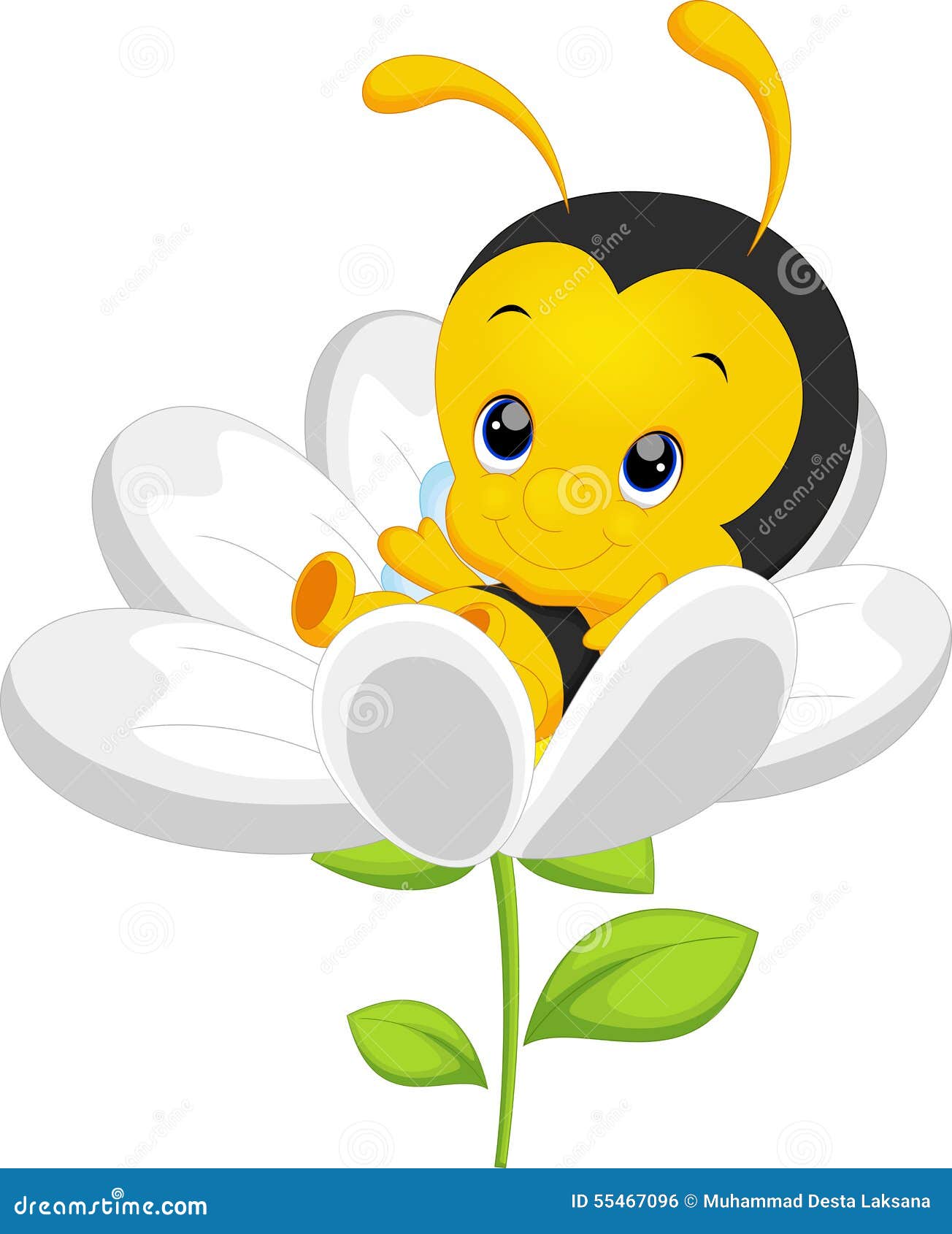 Cute little bee cartoon stock illustration. Illustration of flying ...
