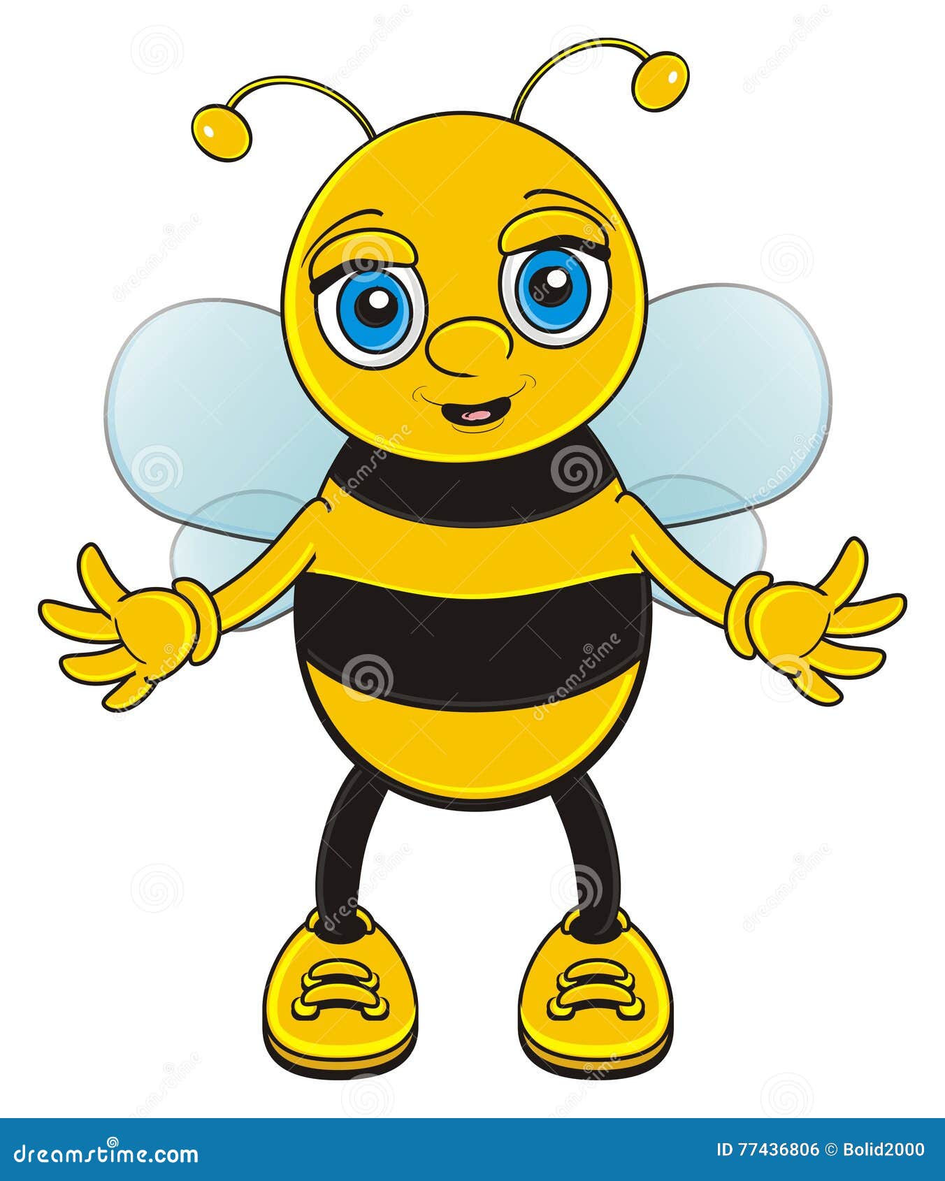 Cute and little bee stock illustration. Illustration of white - 77436806