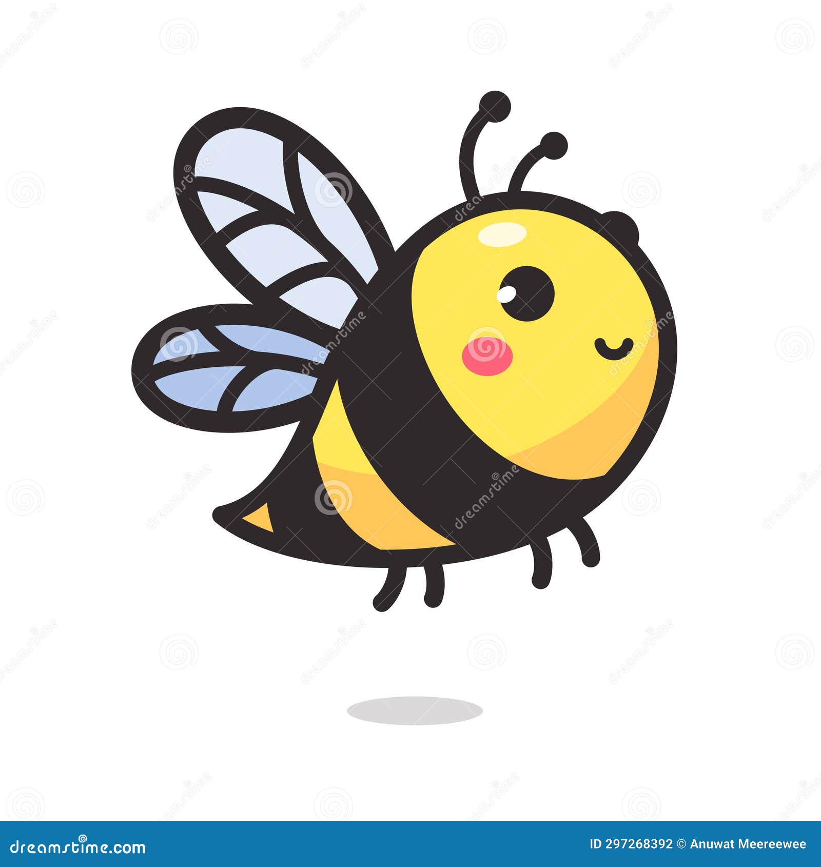 Cute Little Bee Smiling for Decorating Desserts with Honey Stock ...