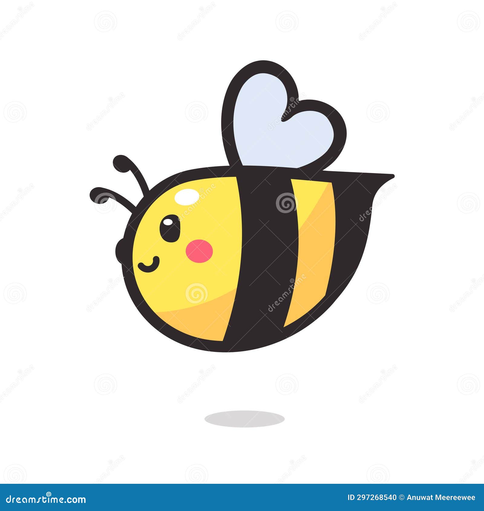 Cute Little Bee Smiling for Decorating Desserts with Honey Stock Vector ...