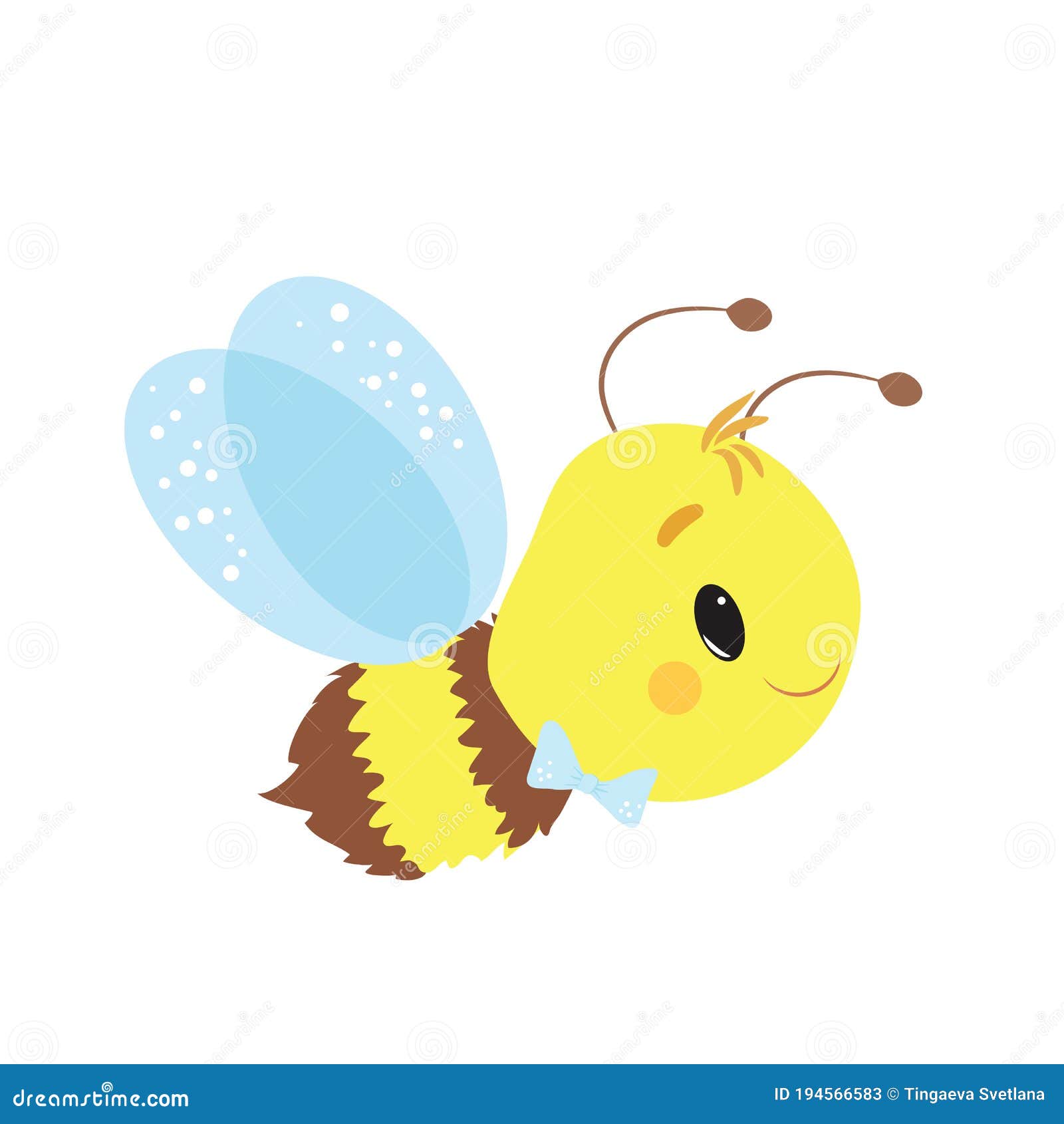 Cute Little Bee Vector Illustration Stock Vector - Illustration of baby ...