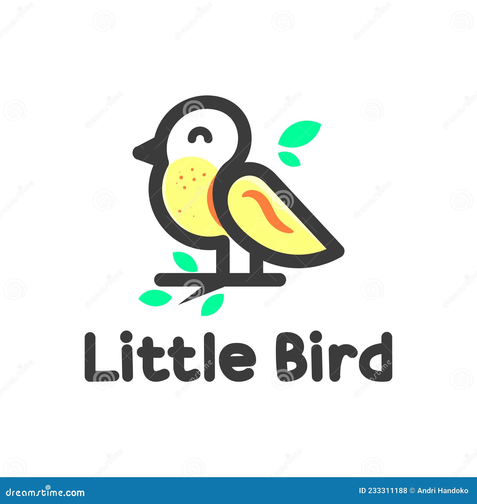 CUTE LITTLE BIRD LOGO stock vector. Illustration of silhouette - 233311188