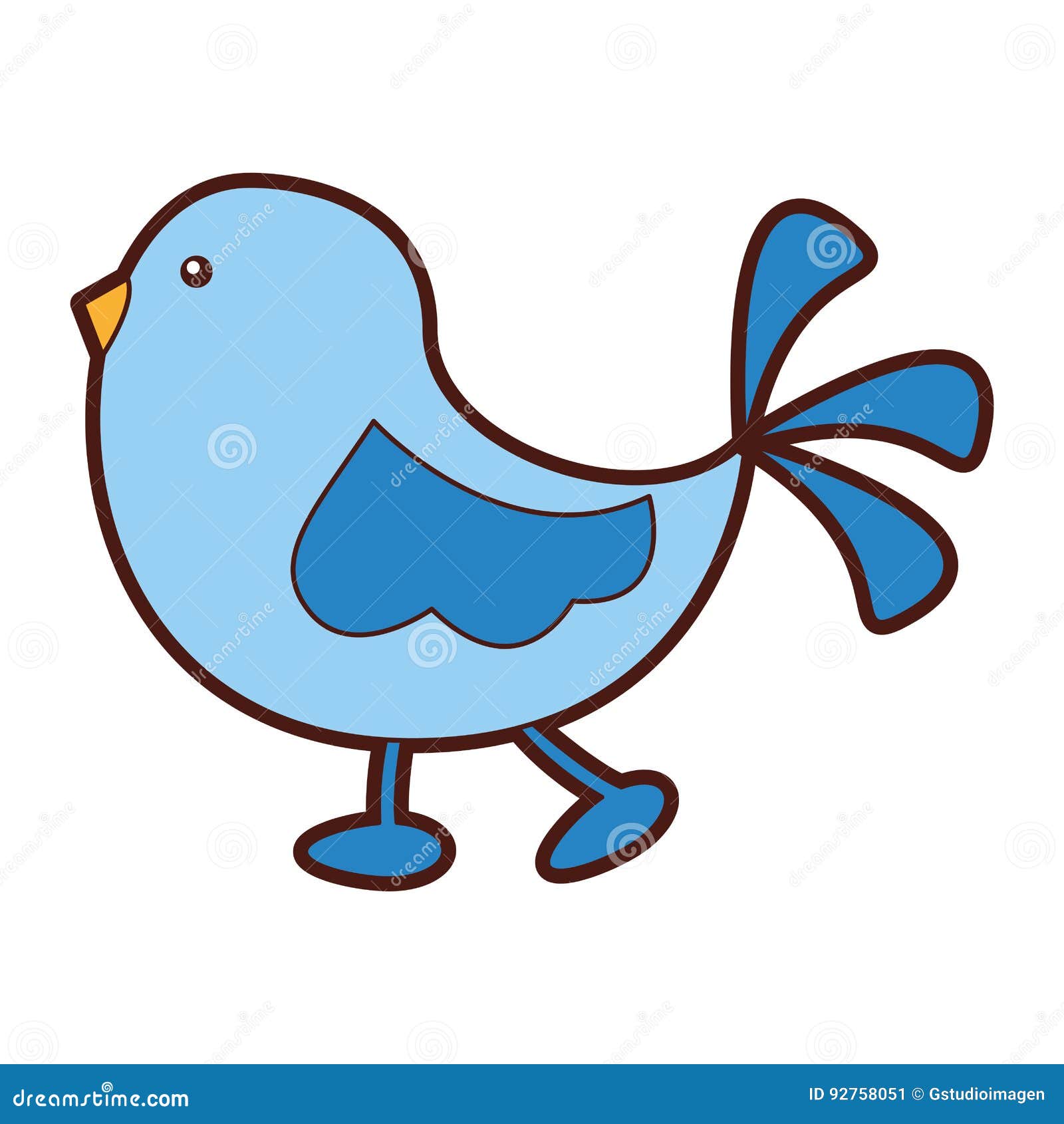 Cute little bird walking stock vector. Illustration of celebrate - 92758051