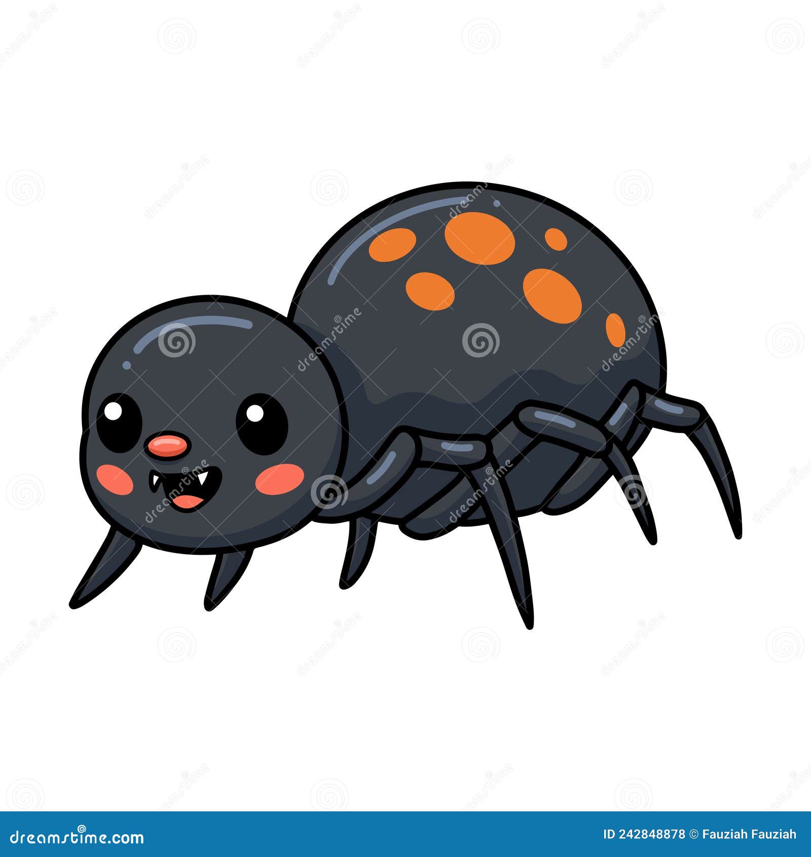 Cute Little Black Spider Cartoon Stock Vector - Illustration of baby ...