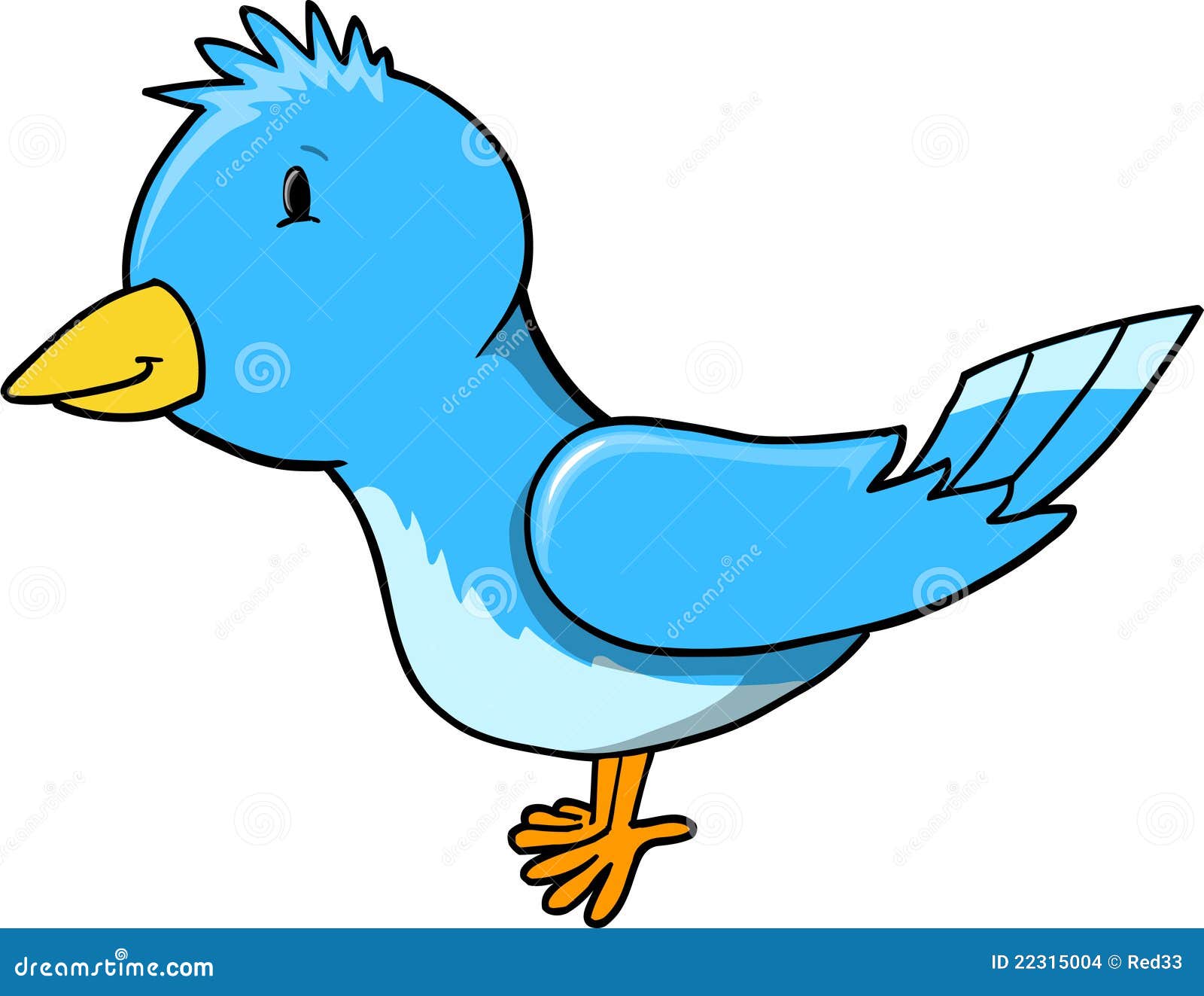 Cute Little Blue Bird Vector Stock Vector - Illustration of feathers ...
