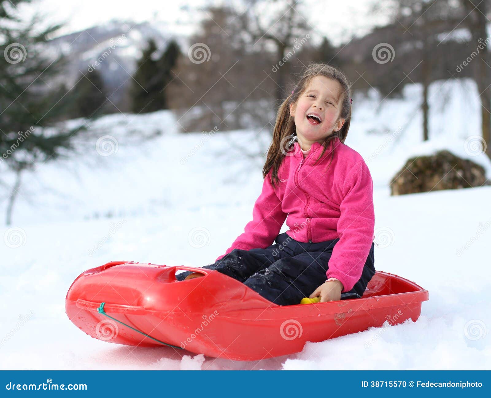 Cute Little Bob on the Ride Over the Snow Stock Photo - Image of ...