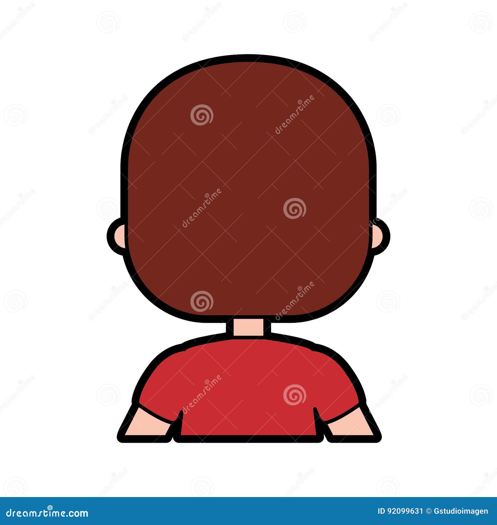 Cute Little Boy with Back Character Stock Vector - Illustration of ...
