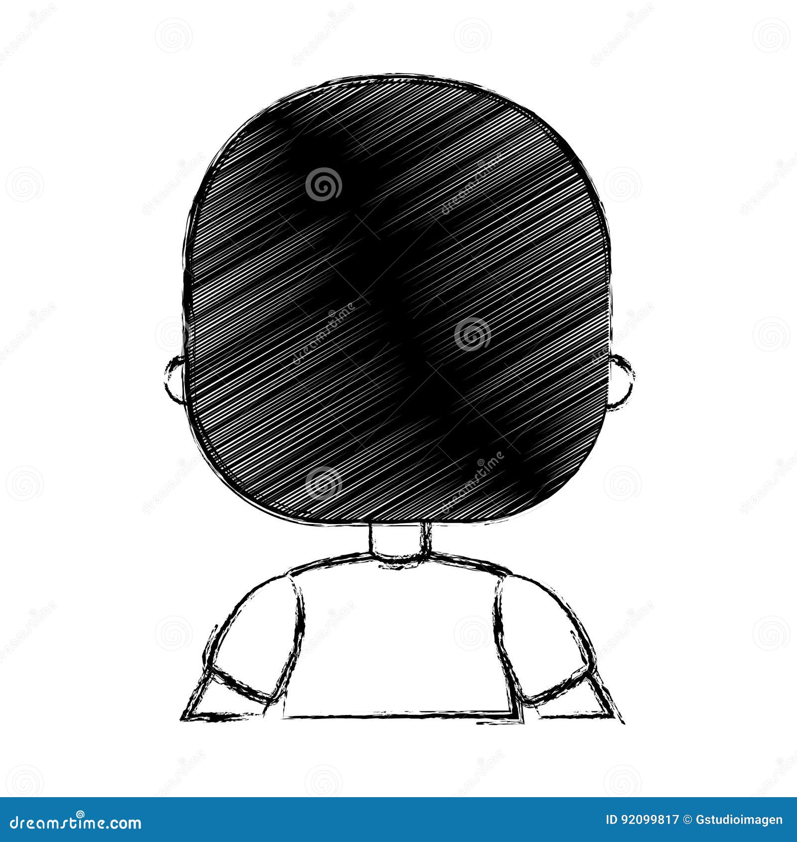 Cute Little Boy with Back Character Stock Vector - Illustration of male ...