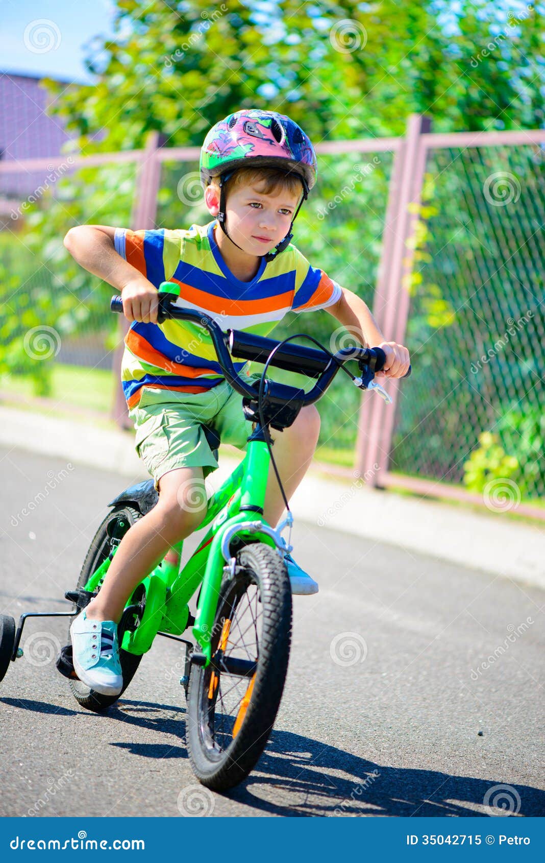 Cute little boy in bicycle stock image. Image of preschooler - 35042715