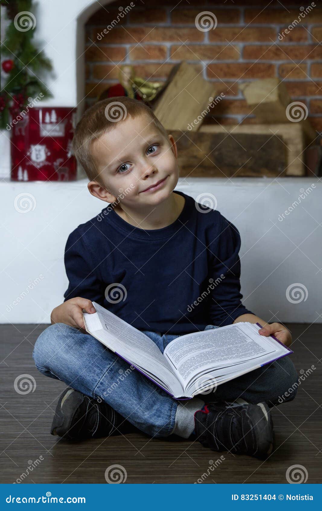 Cute Little Boy with a Book. Stock Photo - Image of book, intelligent ...
