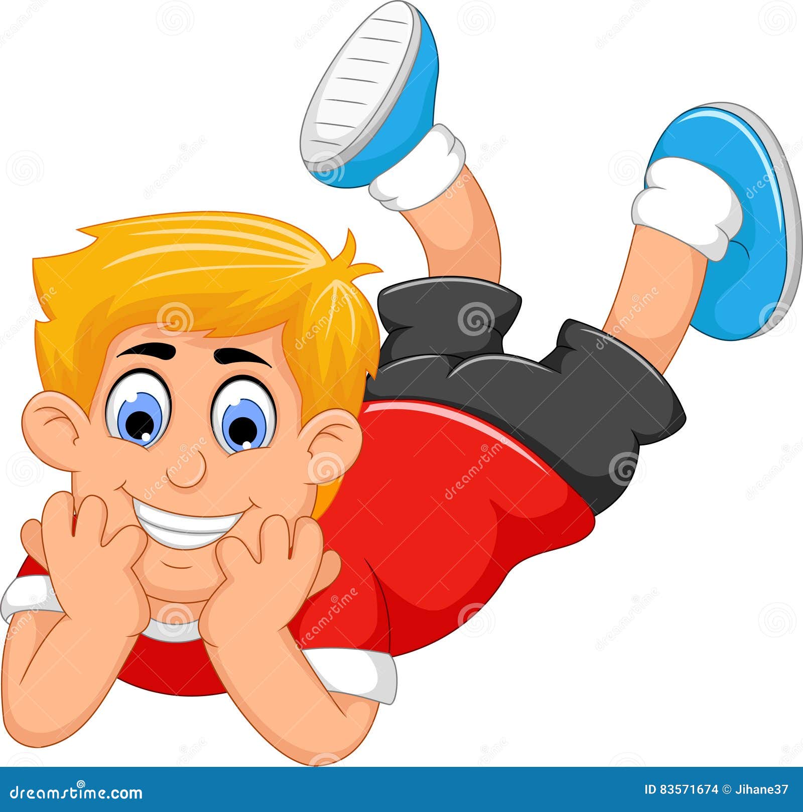 Cute Little Boy Cartoon Prone Stock Illustration - Illustration of ...