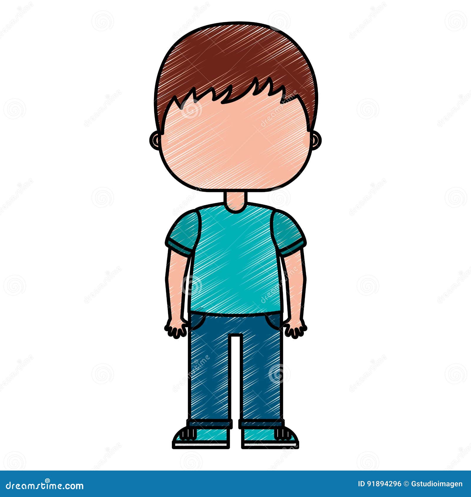 Cute little boy character stock vector. Illustration of graphic - 91894296