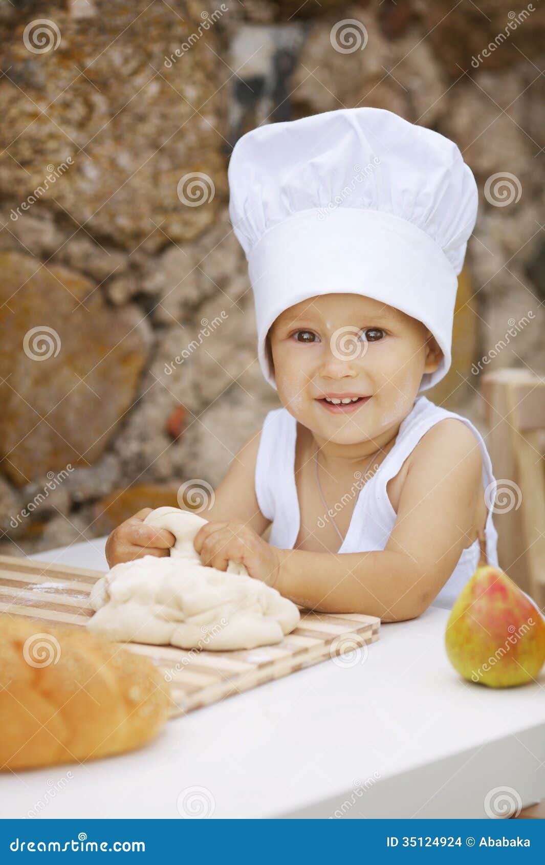 Cute Little Boy with Chef Hat Stock Photo - Image of food, helper: 35124924