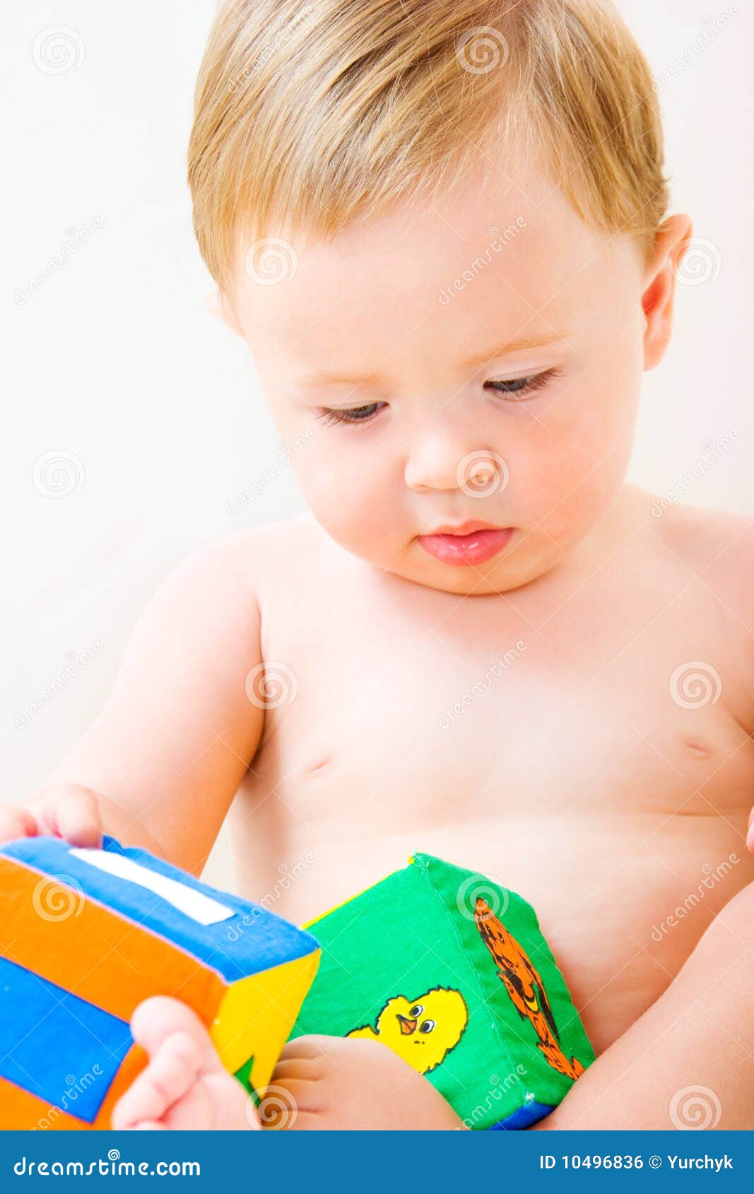 Cute Little Boy with Cubes Toy Stock Photo - Image of colorful ...