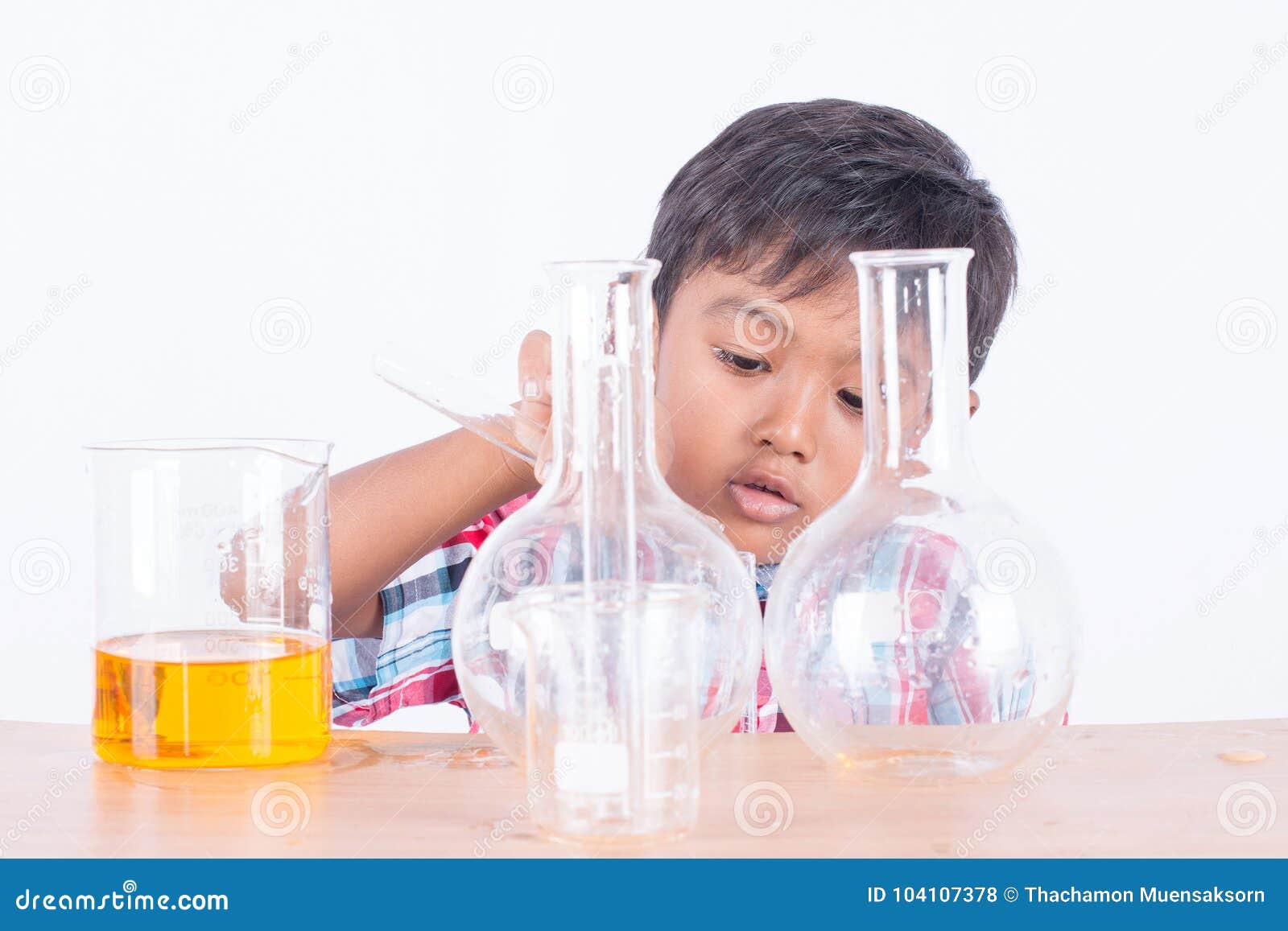 Cute Little Boy Doing Science Experiment, Science Education Stock Photo ...