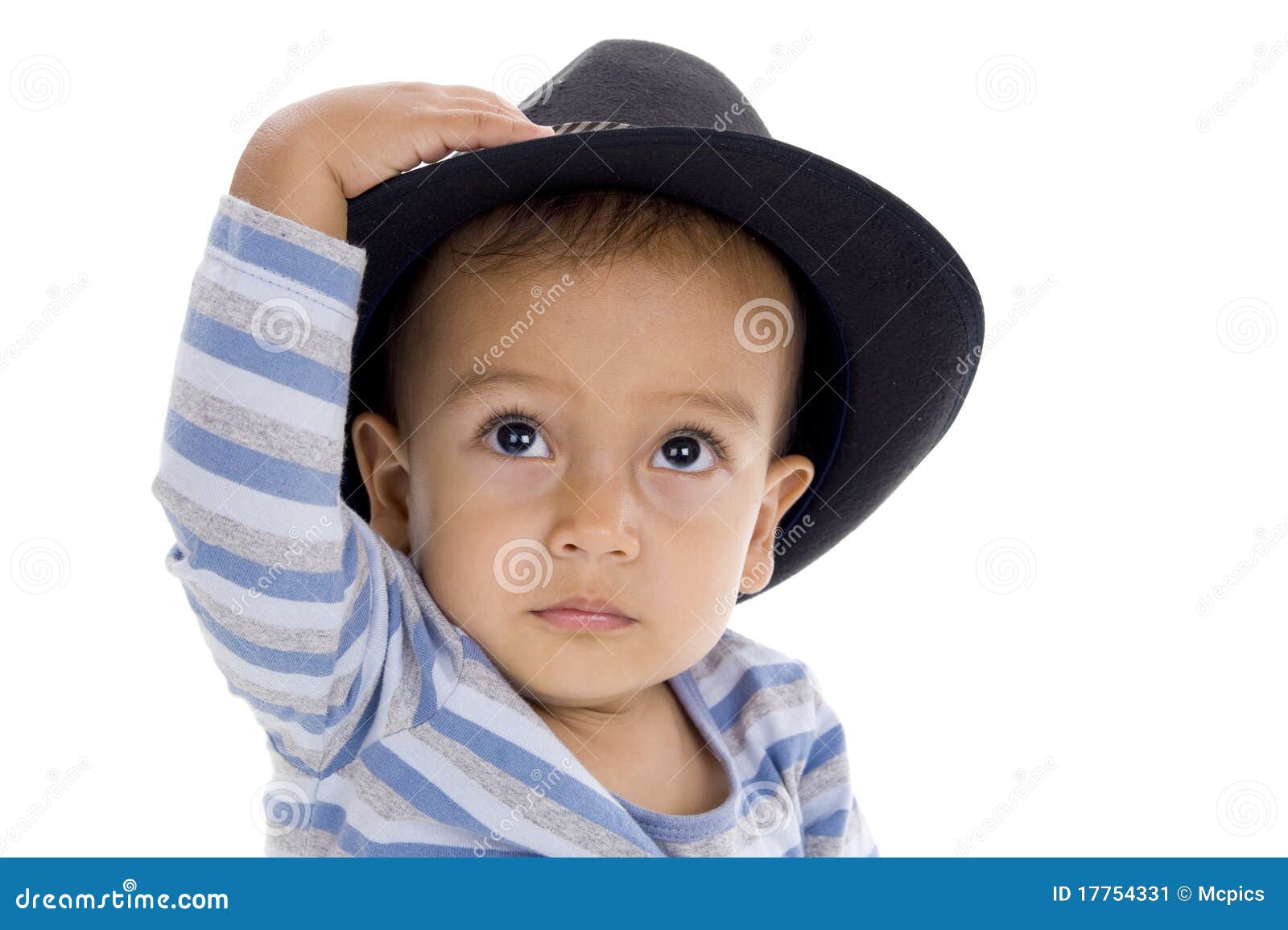 Cute little boy with hat stock image. Image of look, child - 17754331