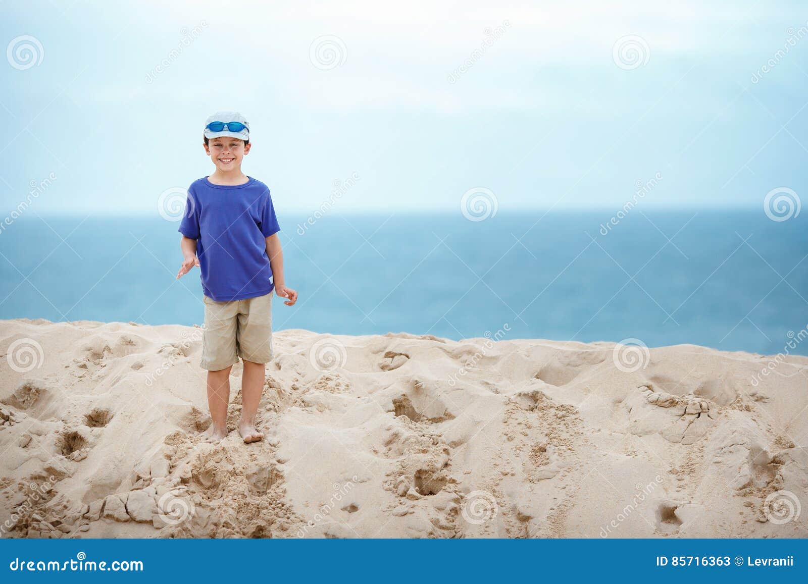 Cute Little Boy Having Fun on Sandy Beach Stock Image - Image of beach ...