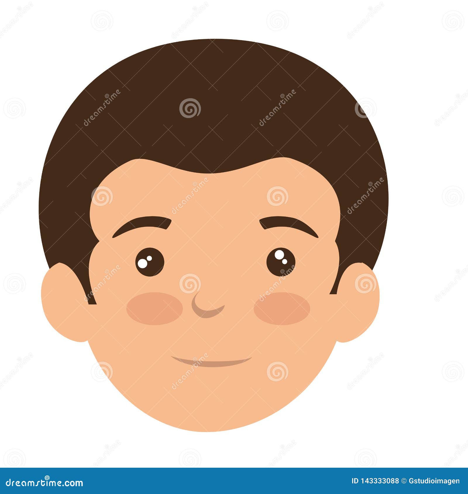 Cute Little Boy Head Character Stock Vector - Illustration of funny ...