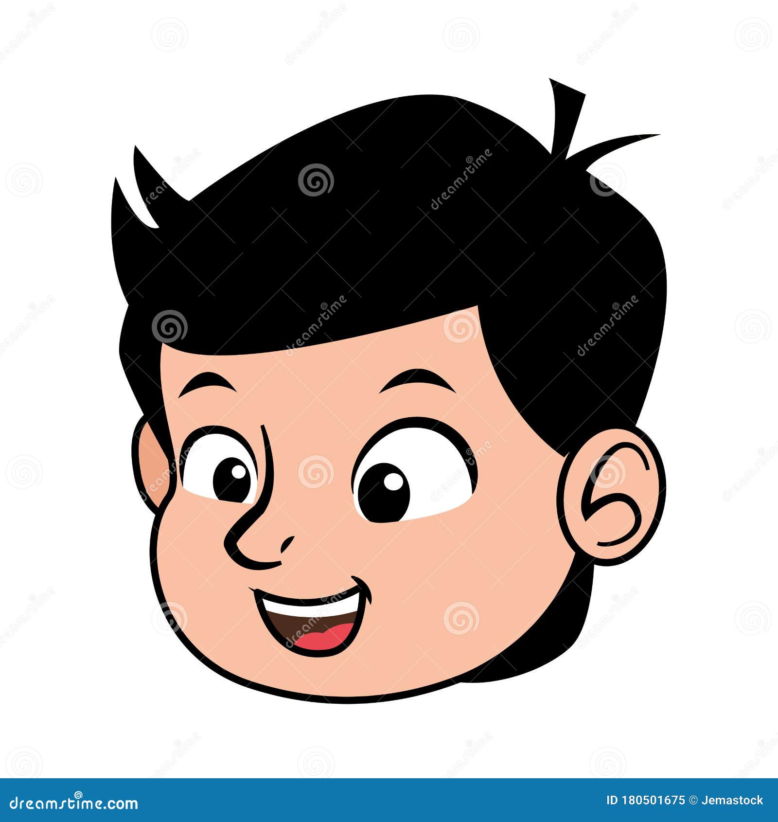 Cute Little Boy Head Character Stock Vector - Illustration of portrait ...