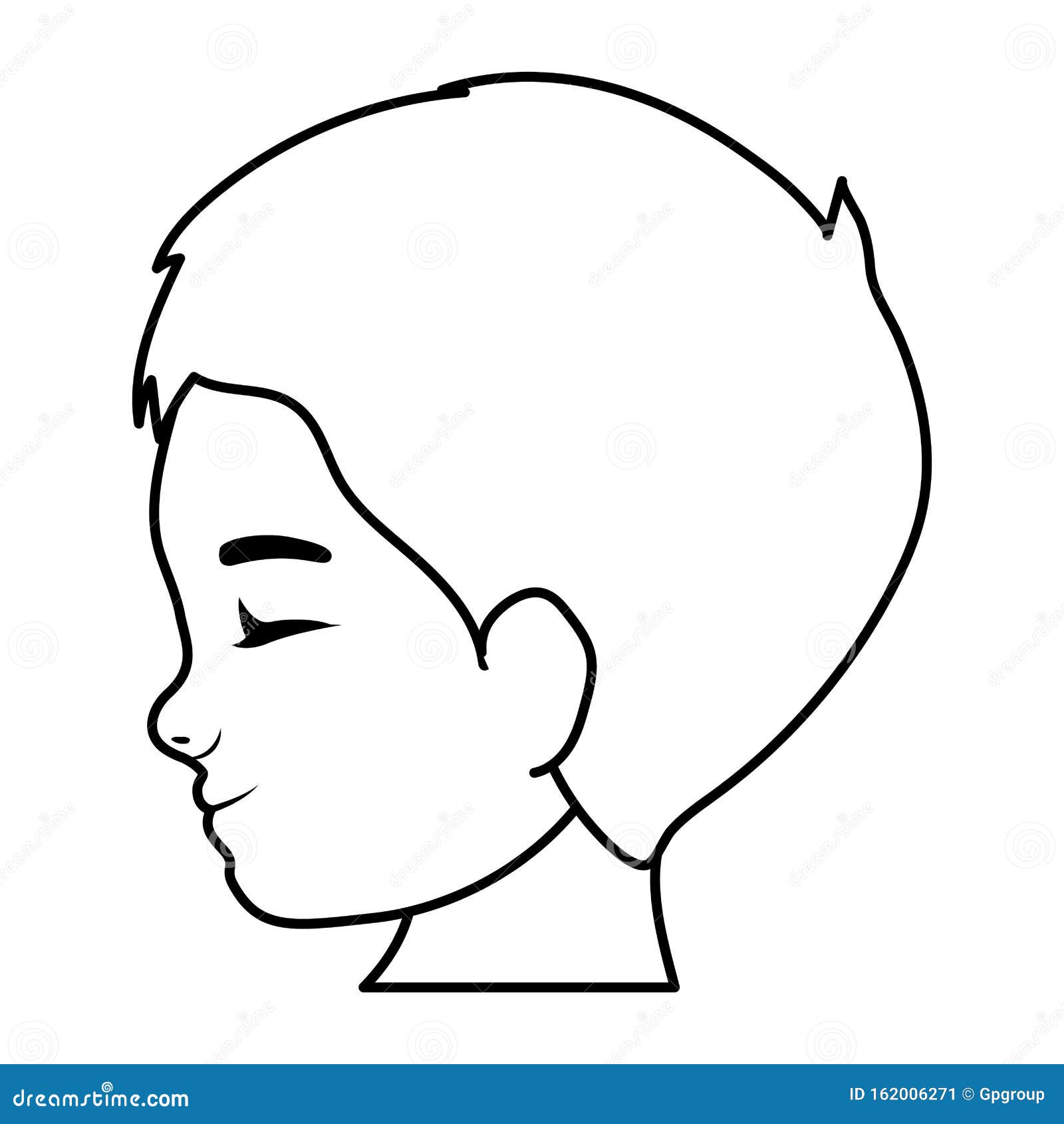 Cute Little Boy Head Profile Stock Vector - Illustration of male ...