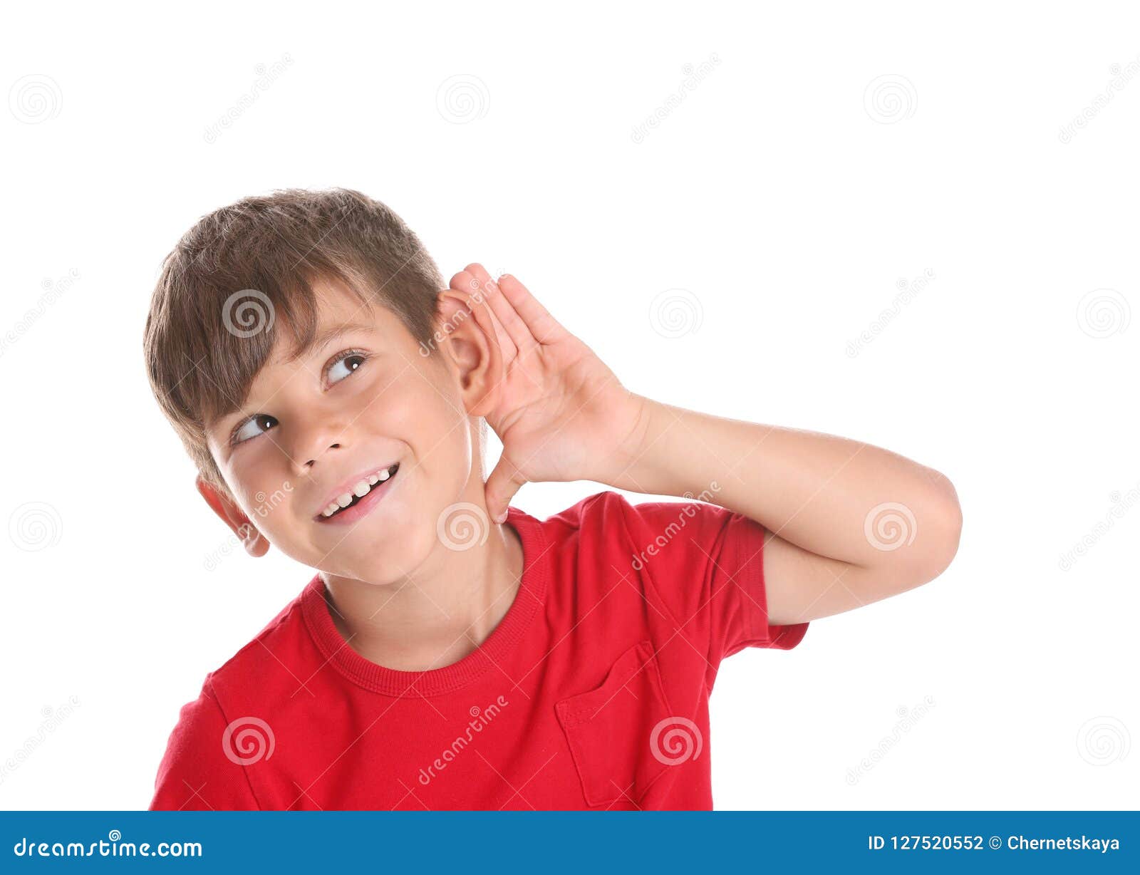 Cute Little Boy with Hearing Problem Stock Photo - Image of child ...