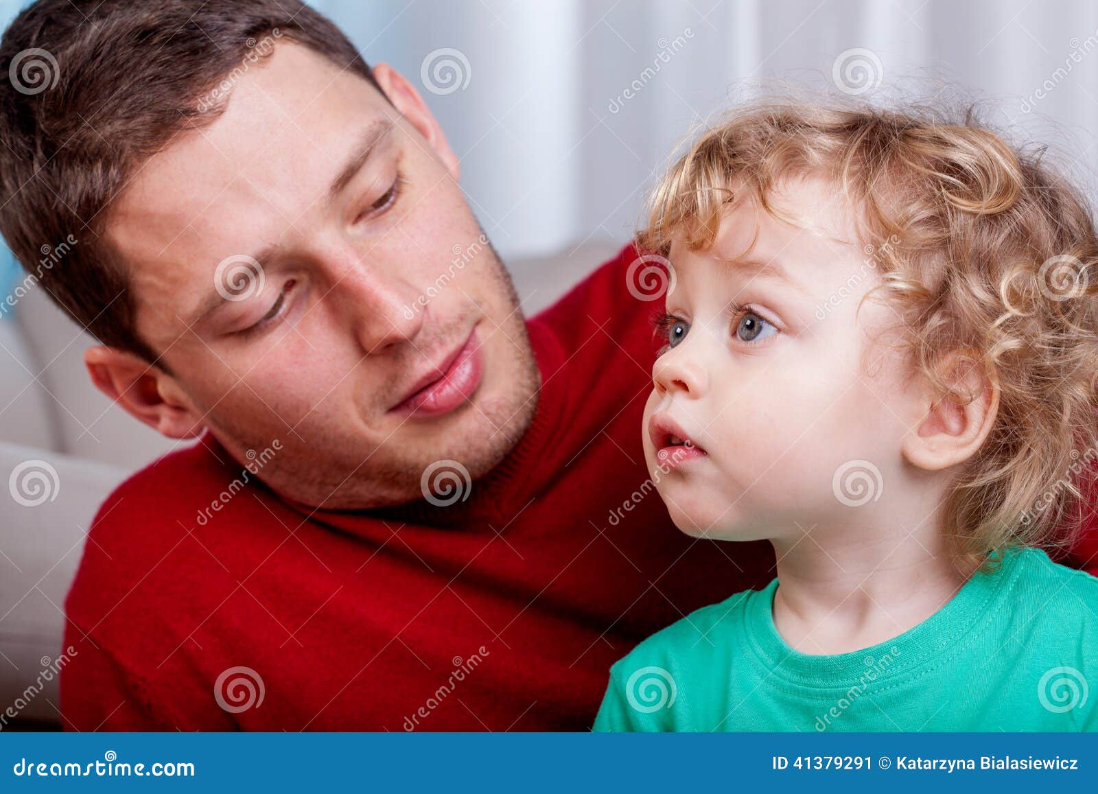 Cute Little Boy with His Dad Stock Image - Image of feelings, adorable ...