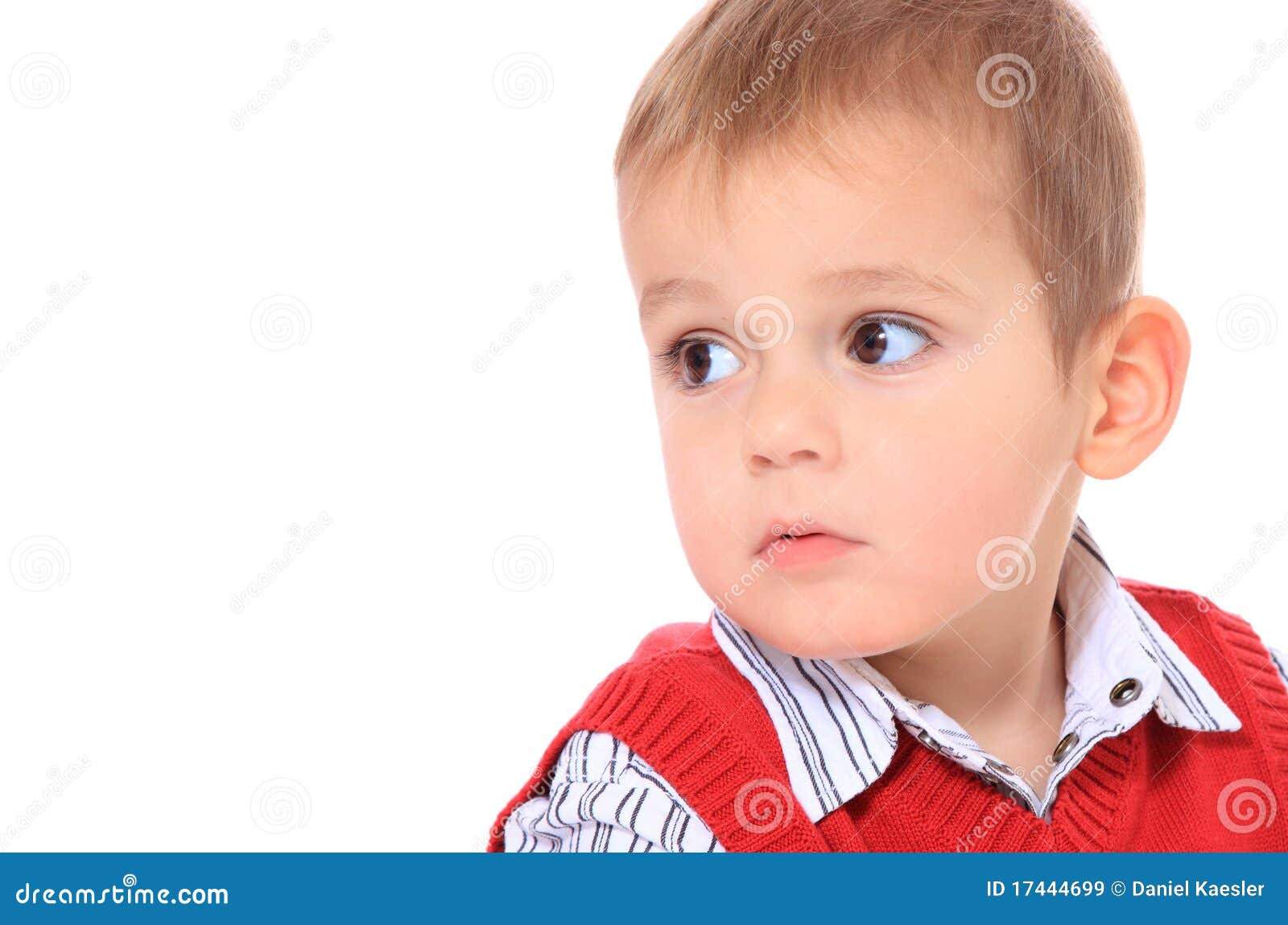 Cute Little Boy Looking To the Side Stock Image - Image of young ...