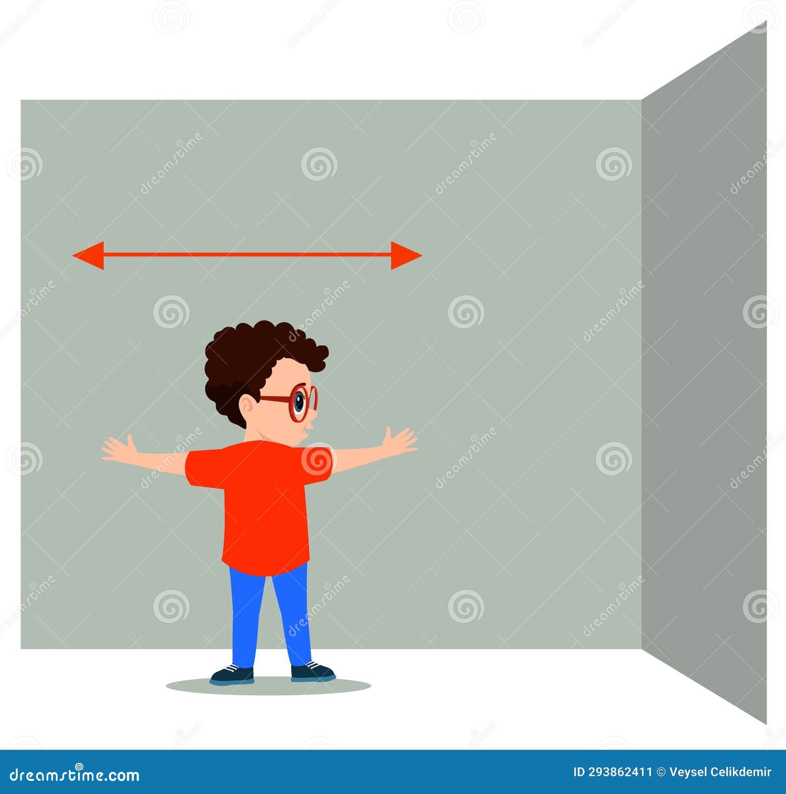 Cute Little Boy Measure Length Using Hand Span Stock Illustration ... Cute Little Boy Measure Length Using Hand Span Stock Illustration ...