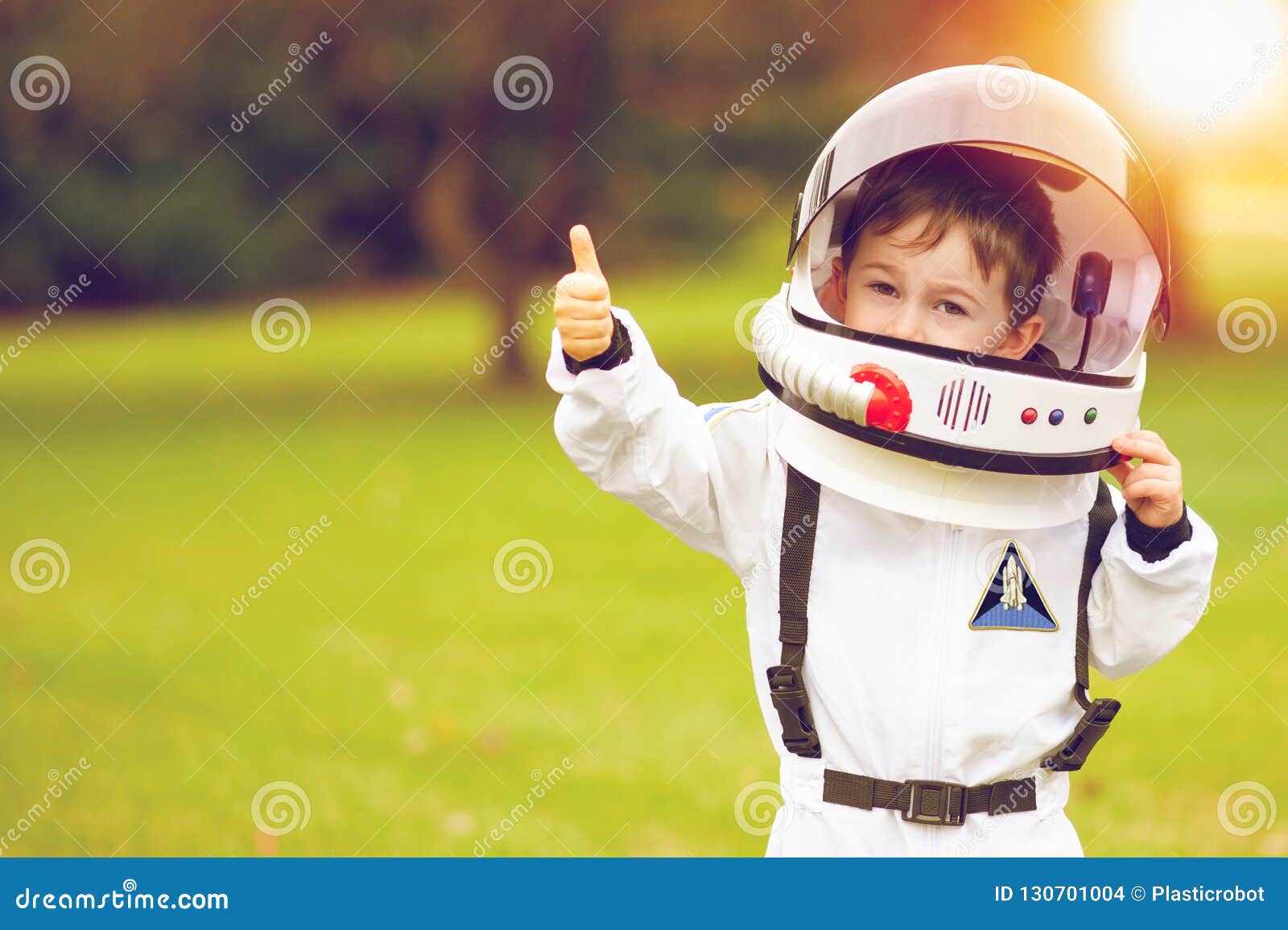 Cute Little Boy Playing Astronaut Royalty-Free Stock Image ...