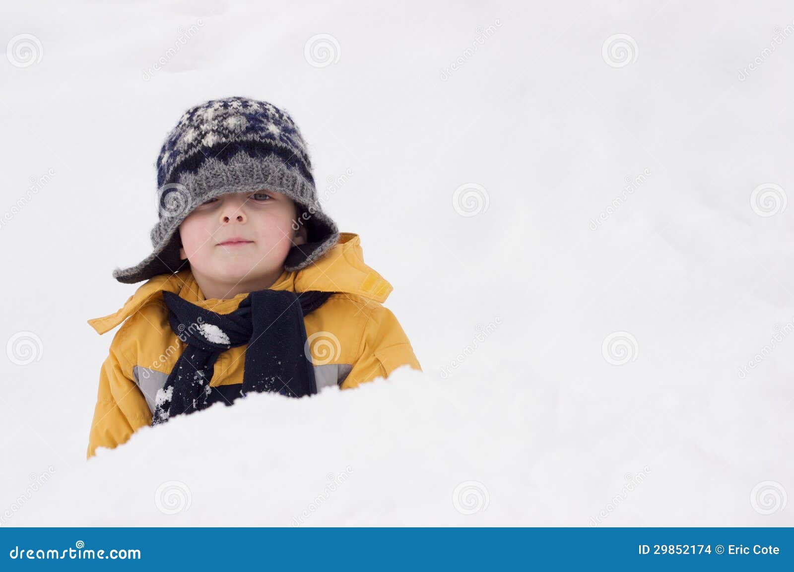 Boy in the snow stock photo. Image of attractive, woollen - 29852174
