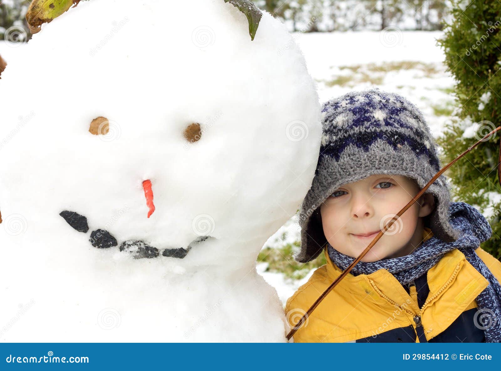 First snow excitement stock photo. Image of white, winter - 29854412